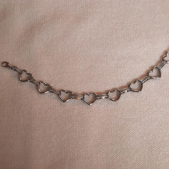 Swarovski | Jewelry | Swarovski Silver And Crystal Heart Bracelet ...